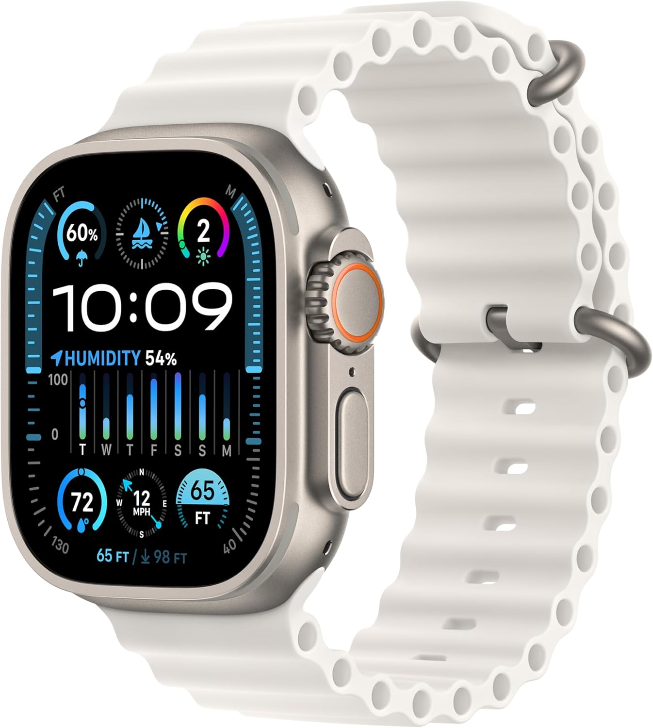 Apple Watch Ultra 2 - Natural Case, White Ocean Band – MobiWise